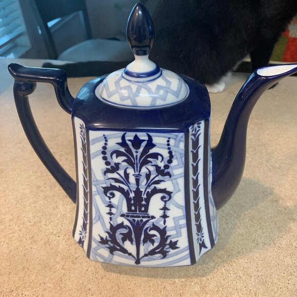 Bombay & Co. | Accents | Bombay Co Royal Deep Blue White Tea Coffee ...